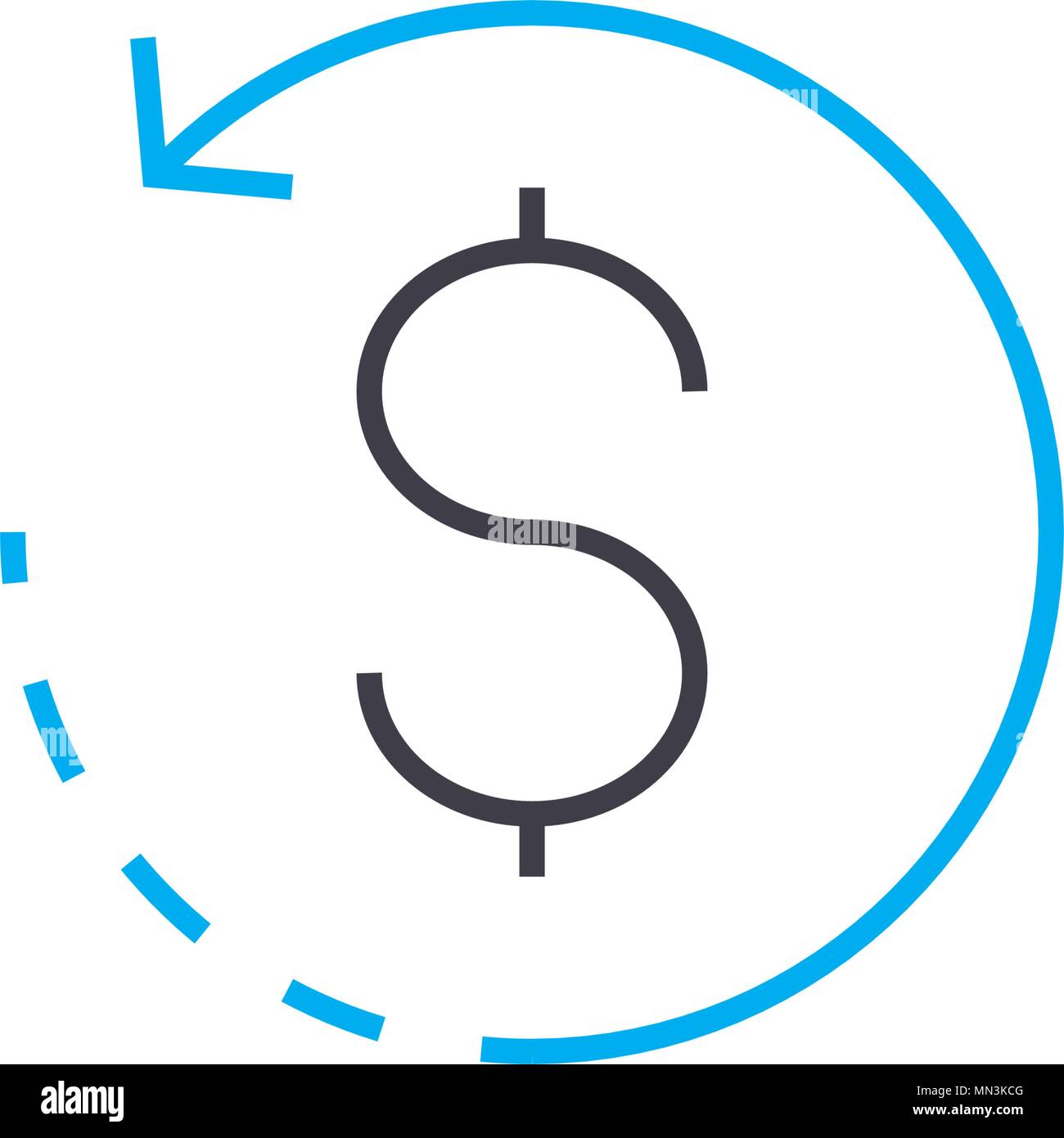 Money circulation vector thin line stroke icon. Money circulation ...
