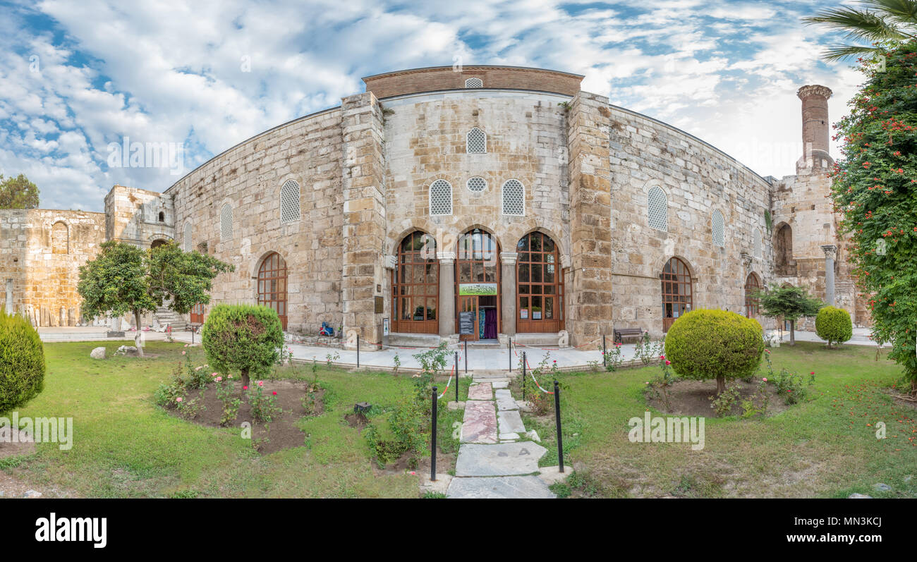 High Resolution exterior panoramic view of Isa Bey Mosque which has ...