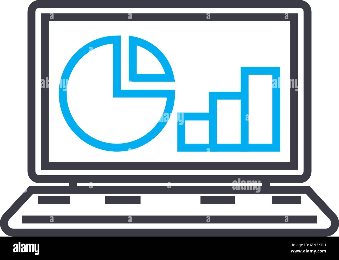 Online report vector thin line stroke icon. Online report outline ...