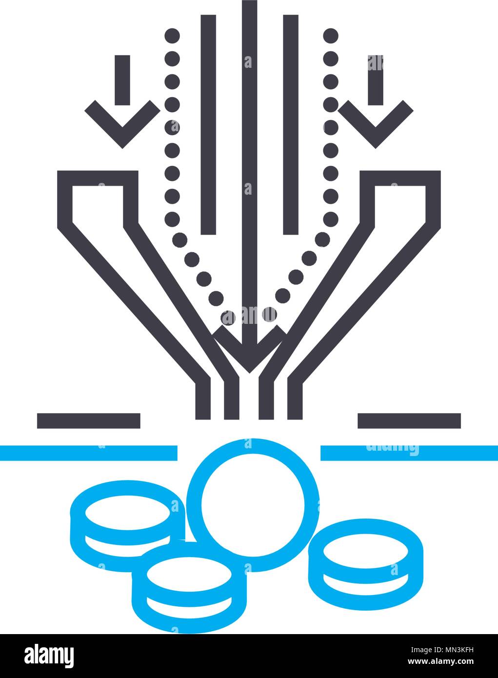 Profit from turnover vector thin line stroke icon. Profit from turnover ...