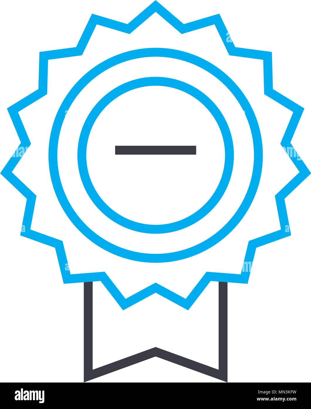 Proof of award vector thin line stroke icon. Proof of award outline ...