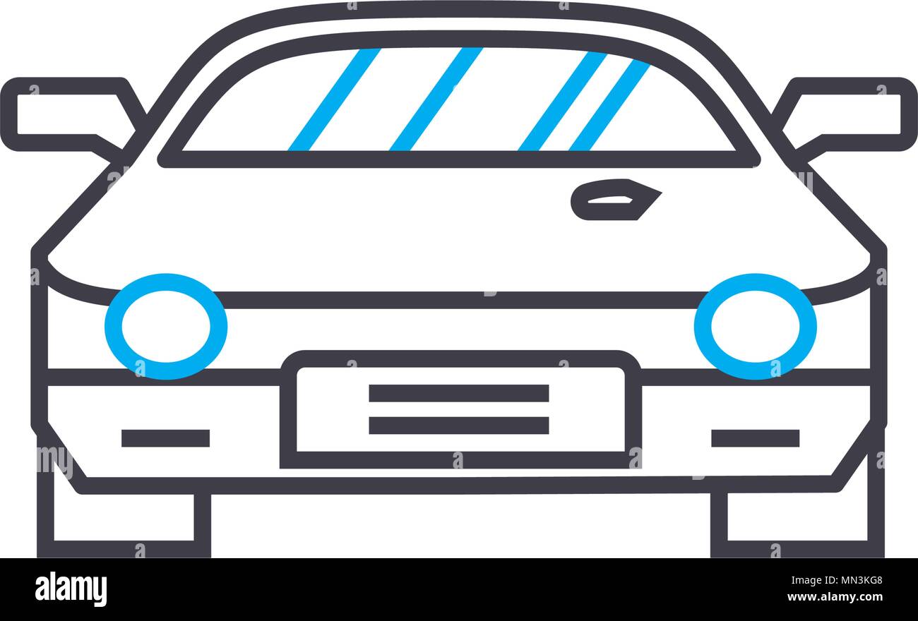 Racing car vector thin line stroke icon. Racing car outline ...