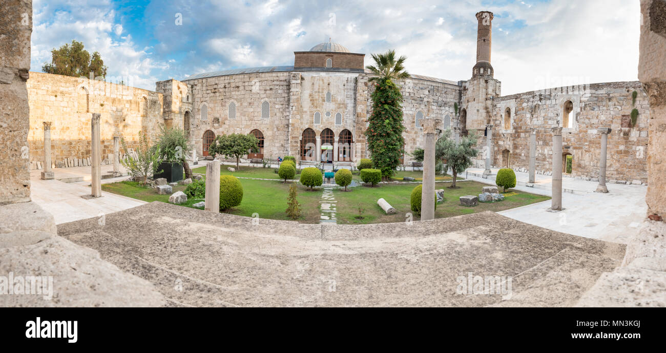 High Resolution exterior panoramic view of Isa Bey Mosque which has ...