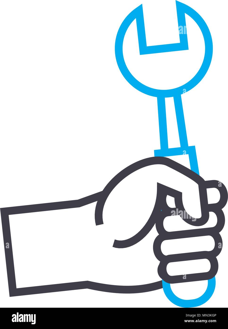 Repair work vector thin line stroke icon. Repair work outline ...