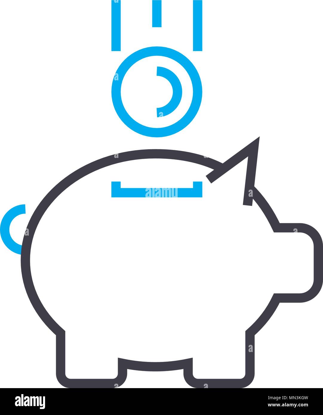 Replenishment of fund vector thin line stroke icon. Replenishment of ...