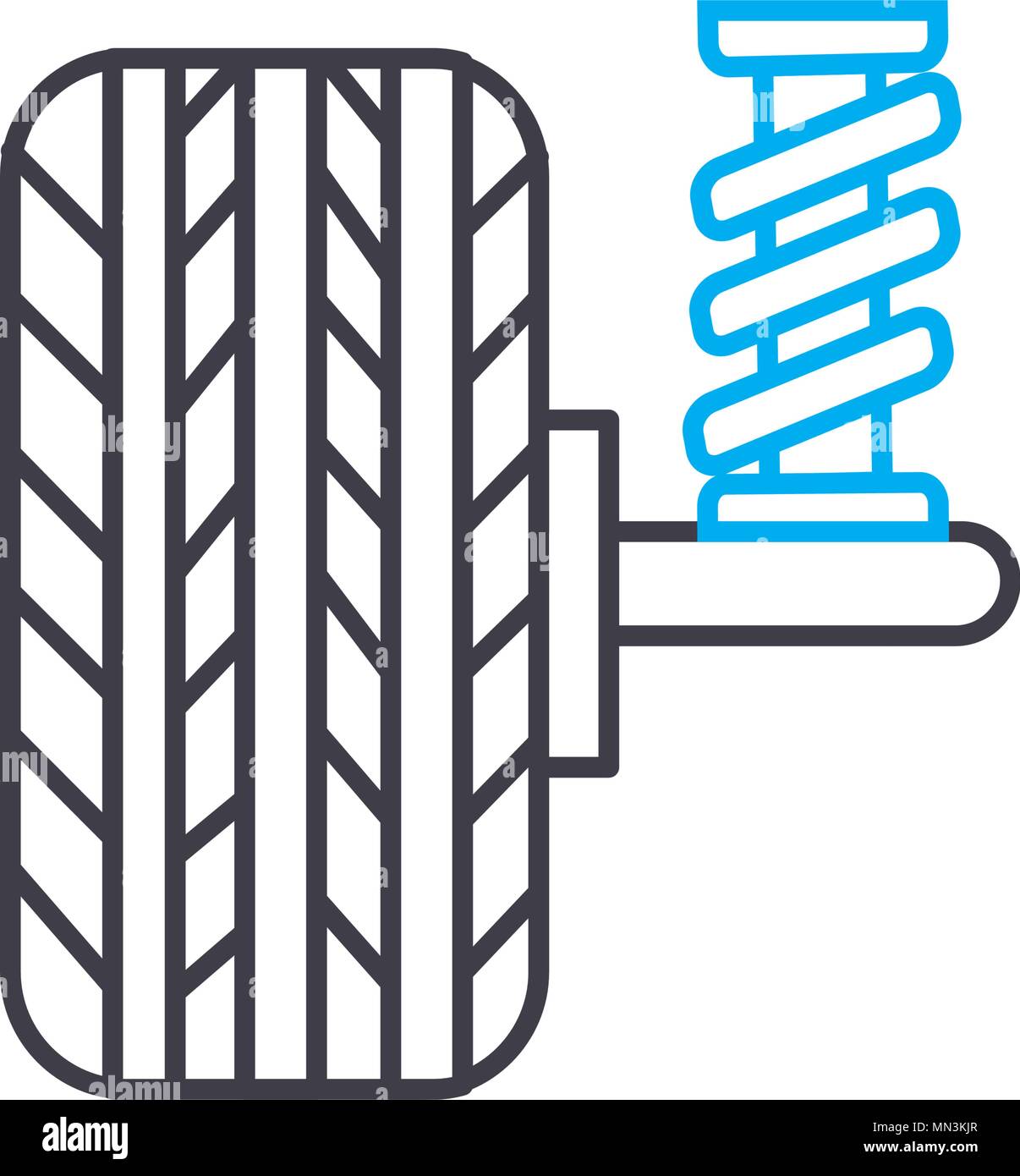 Shock absorbers vector thin line stroke icon. Shock absorbers outline ...