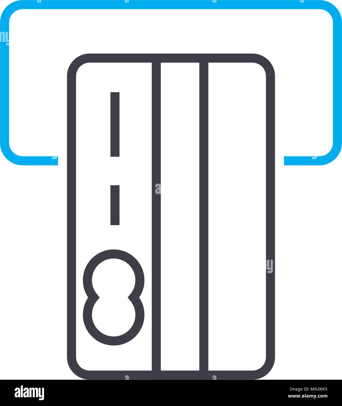 Slot for credit card vector thin line stroke icon. Slot for credit card ...