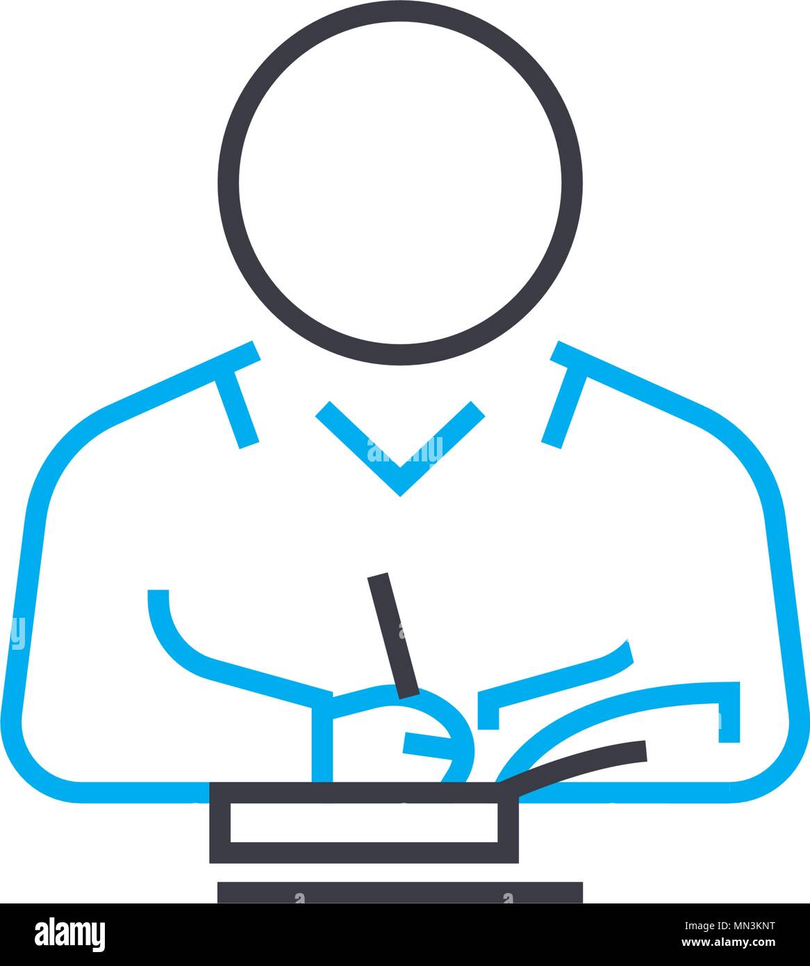 Study of literature vector thin line stroke icon. Study of literature ...