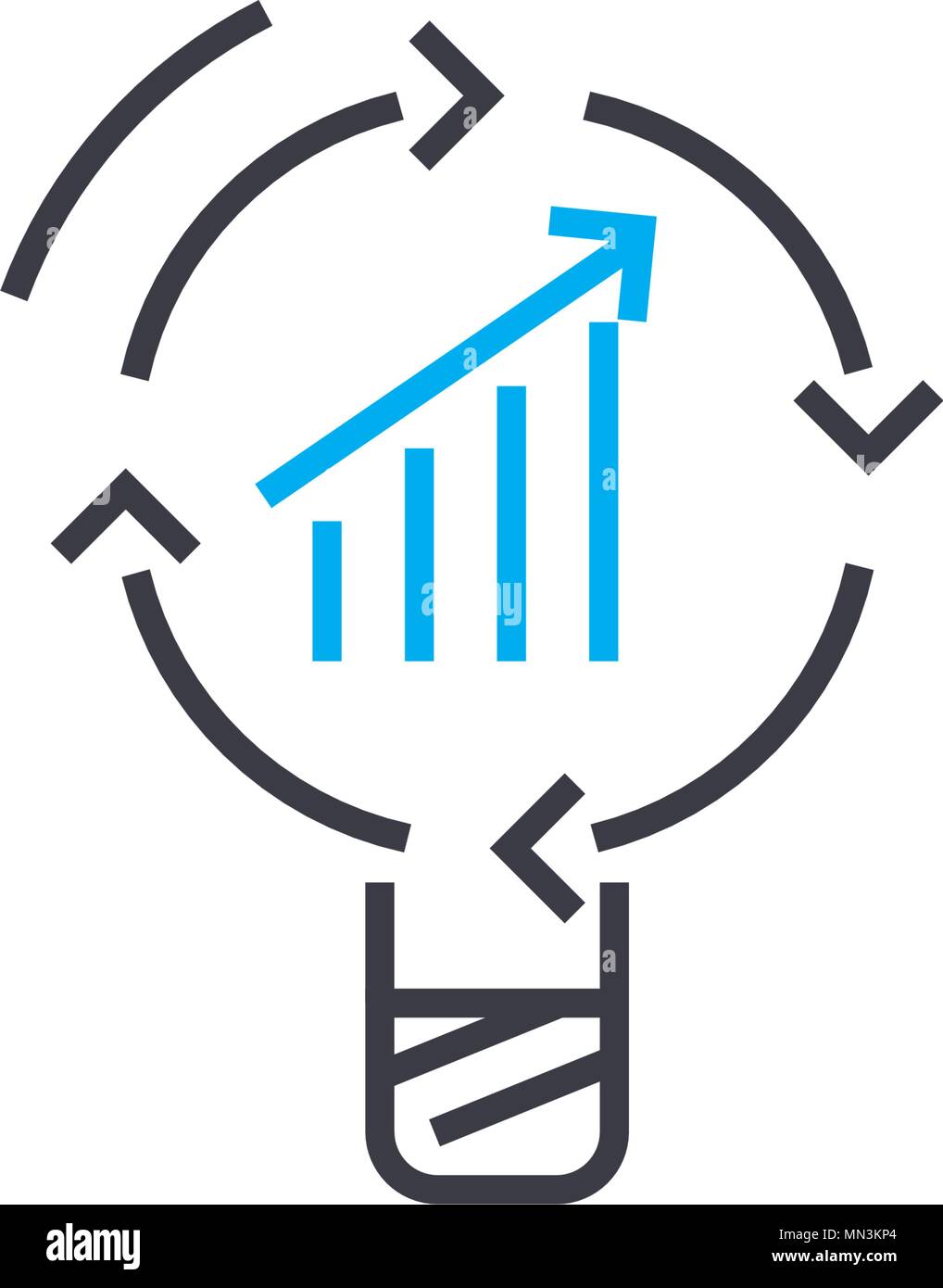 Success of the project vector thin line stroke icon. Success of the ...