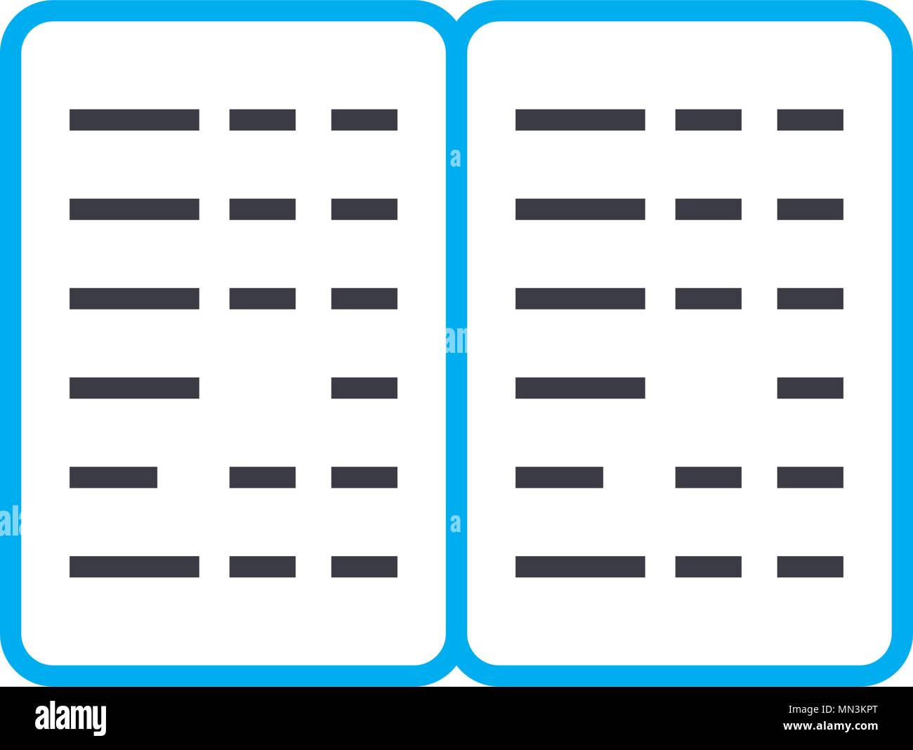 Tabulated report vector thin line stroke icon. Tabulated report outline ...