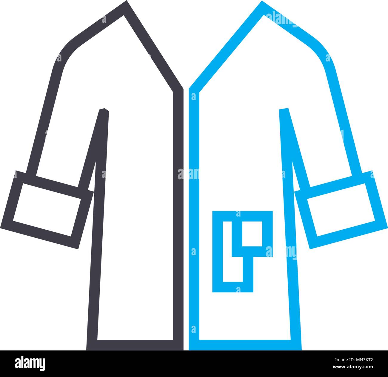 Terry robe vector thin line stroke icon. Terry robe outline ...