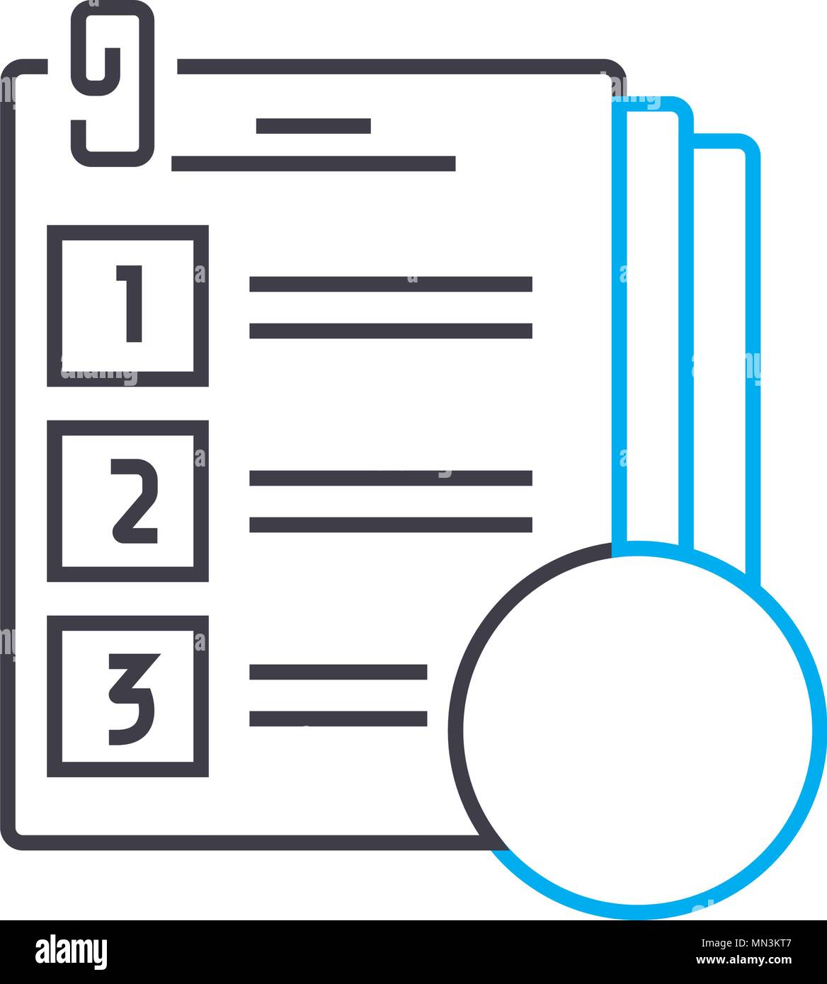 Testing of knowledge vector thin line stroke icon. Testing of knowledge ...
