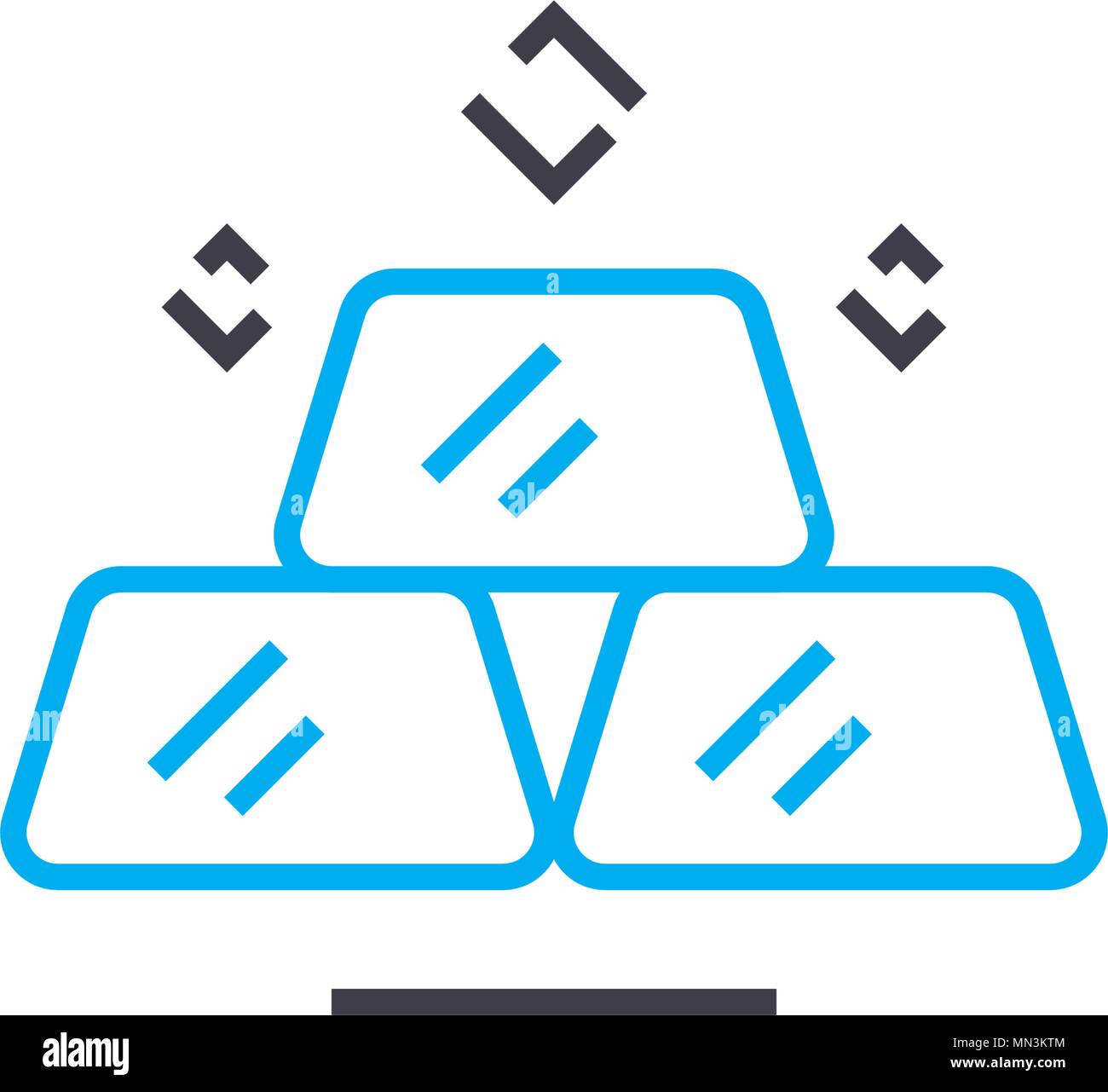 The market of precious metals vector thin line stroke icon. The market ...