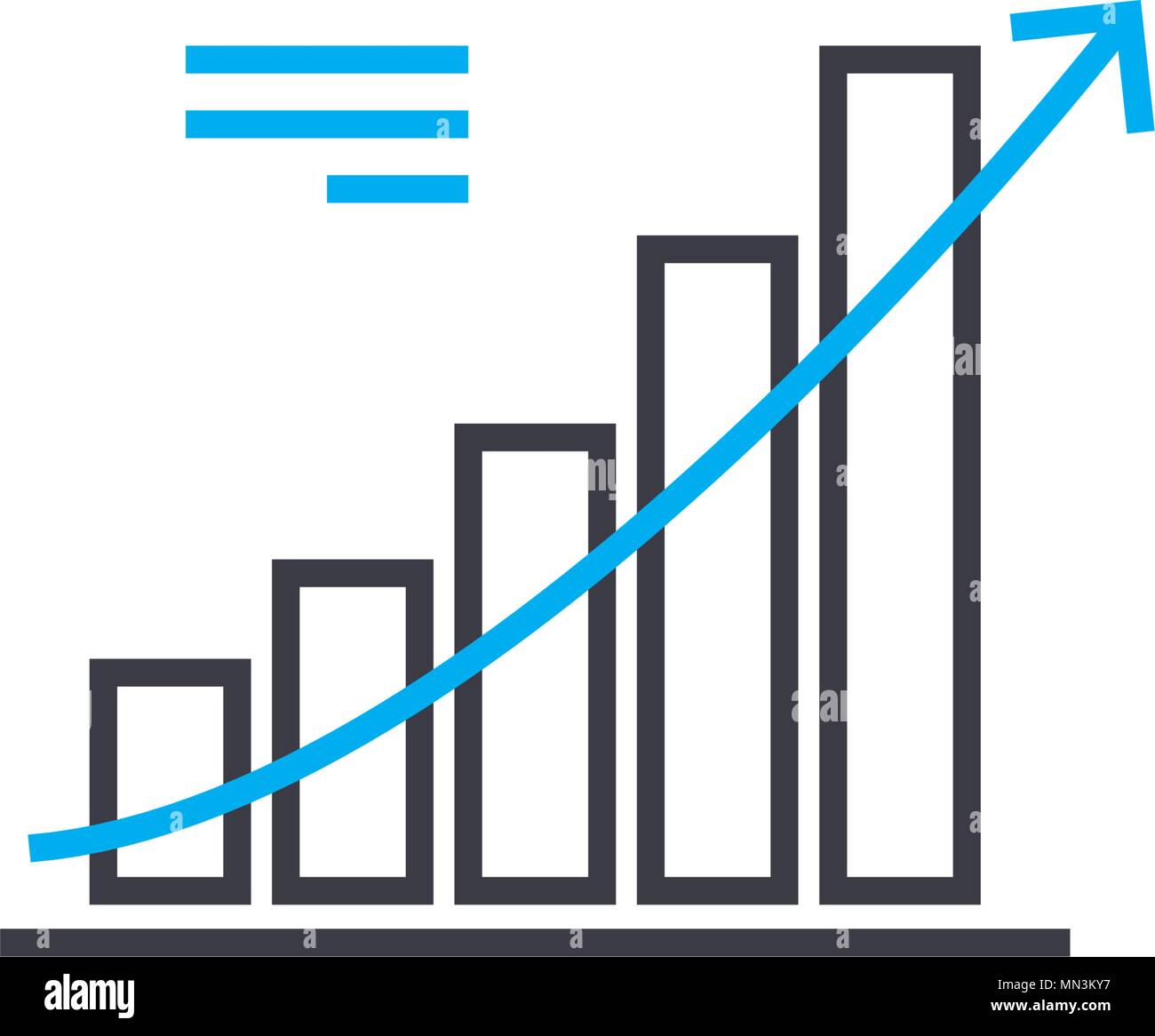 Trend analysis vector thin line stroke icon. Trend analysis outline ...
