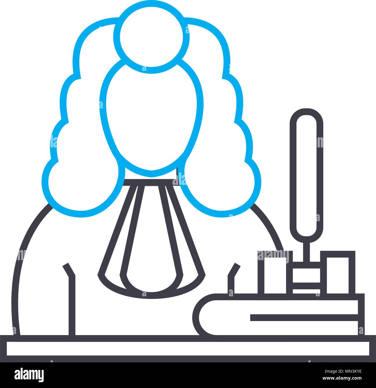 Trial vector thin line stroke icon. Trial outline illustration, linear ...