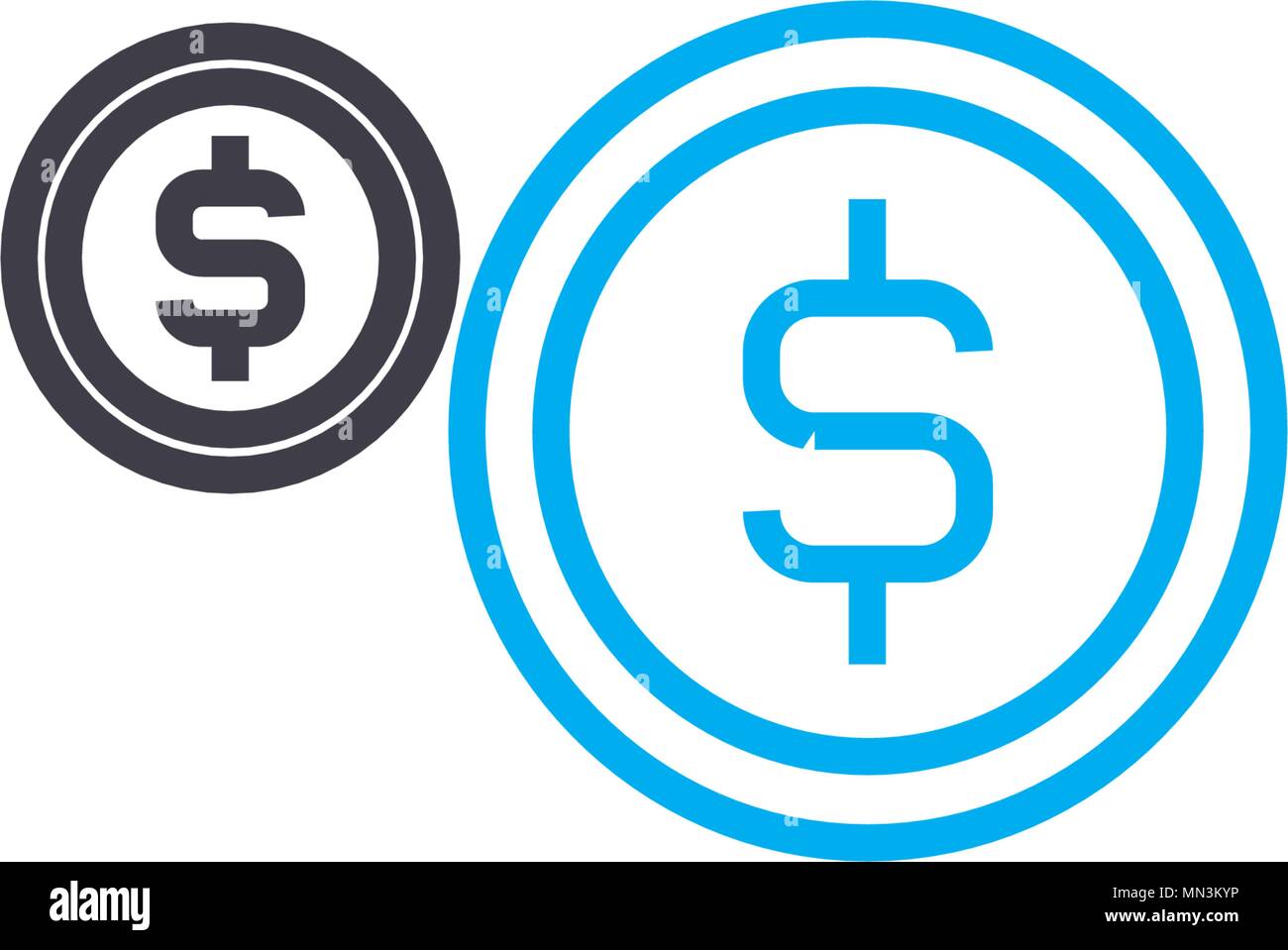 Turnover growth vector thin line stroke icon. Turnover growth outline ...