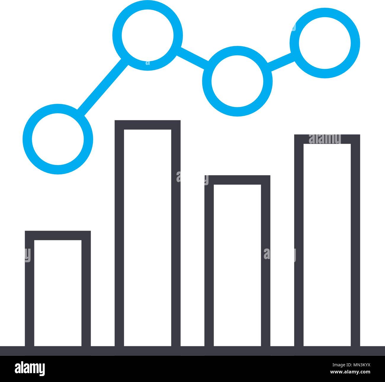 Unstable growth vector thin line stroke icon. Unstable growth outline ...