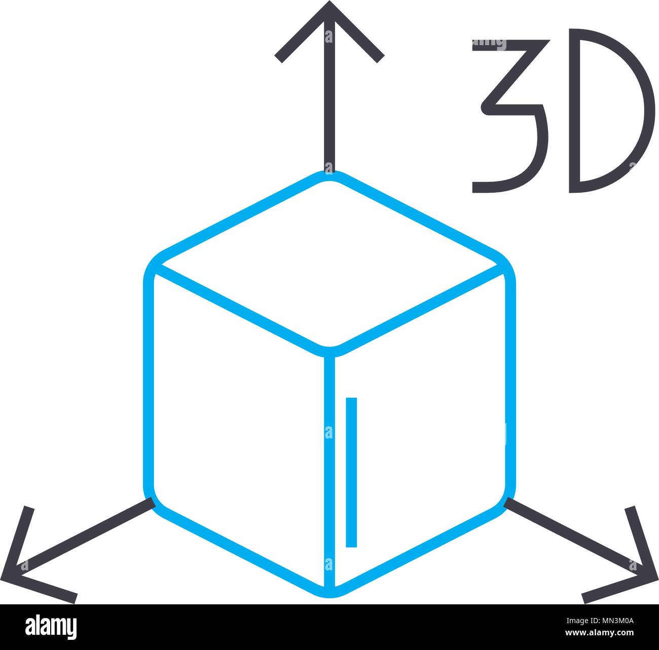 Vision in perspective vector thin line stroke icon. Vision in ...