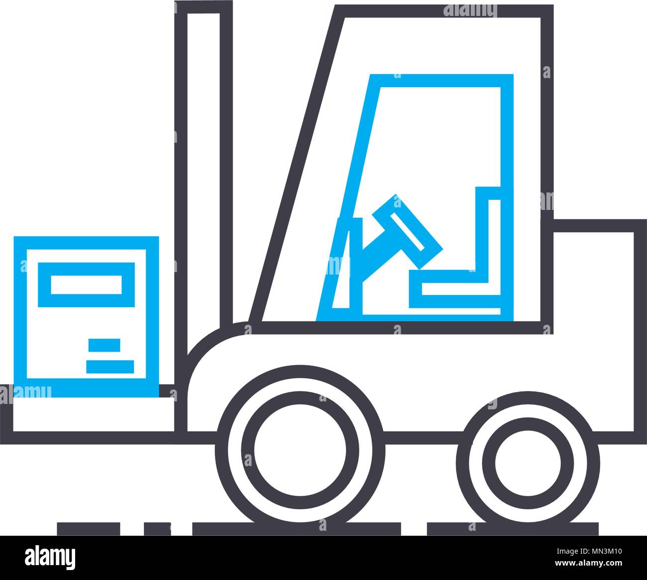 Warehouse works vector thin line stroke icon. Warehouse works outline ...
