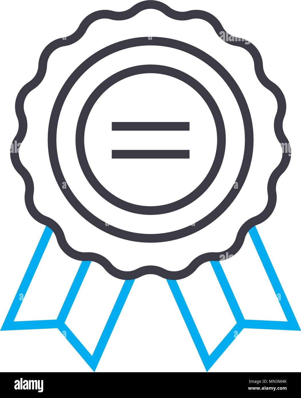 Label of nominating organization vector thin line stroke icon. Label of ...