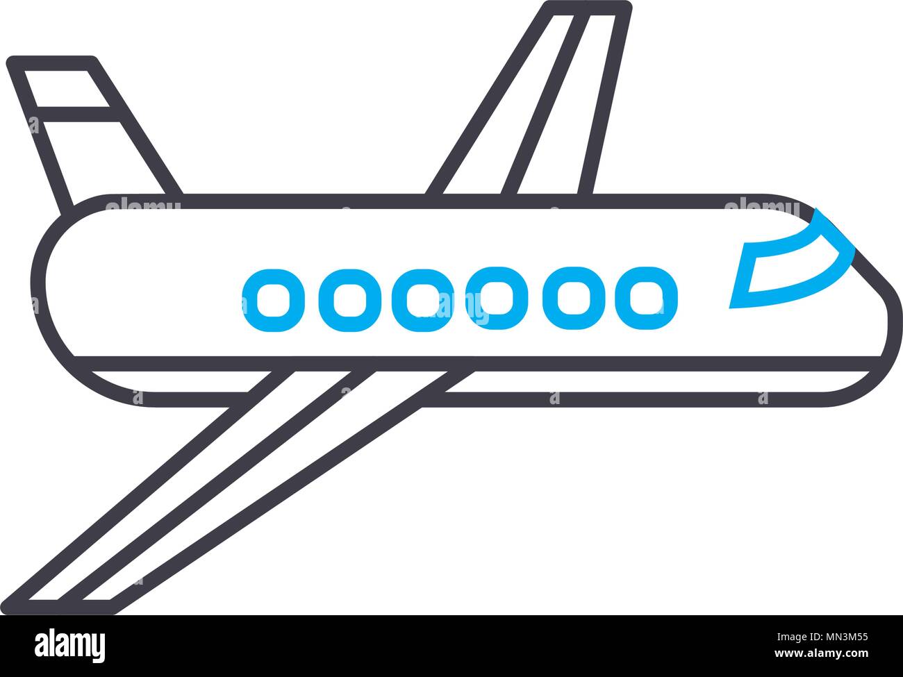 Passenger airplane vector thin line stroke icon. Passenger airplane ... Passenger airplane vector thin line stroke icon. Passenger airplane ...
