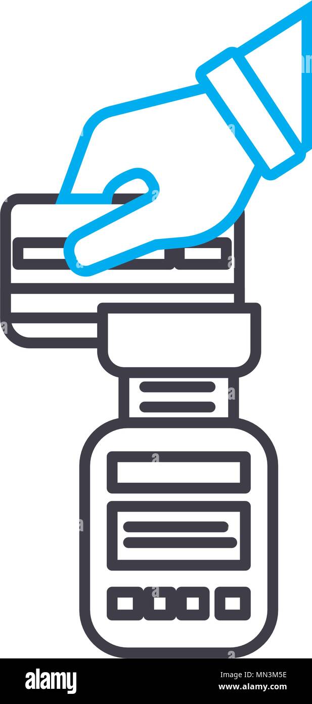 Payphone transaction vector thin line stroke icon. Payphone transaction ...