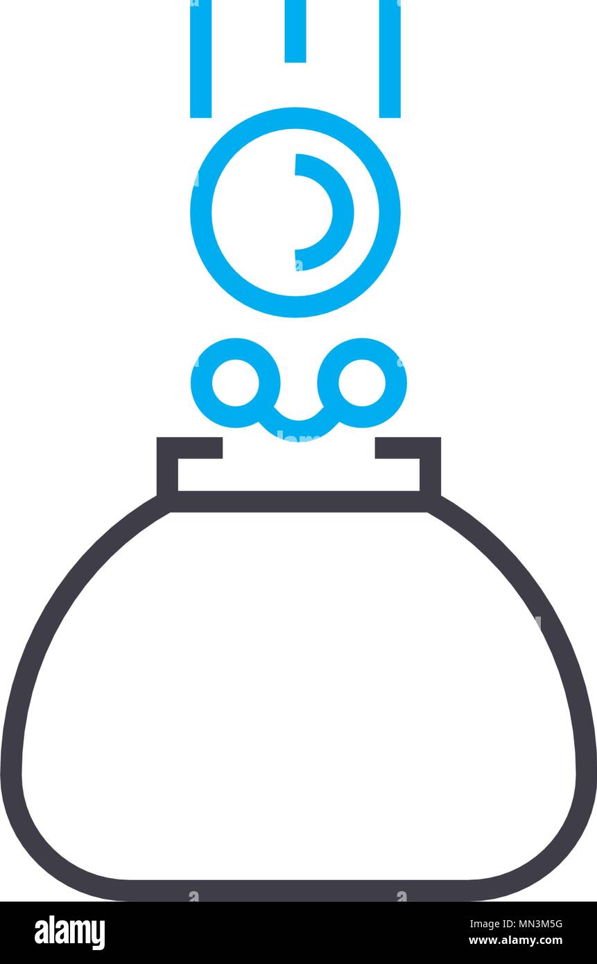 Petty cash vector thin line stroke icon. Petty cash outline ...