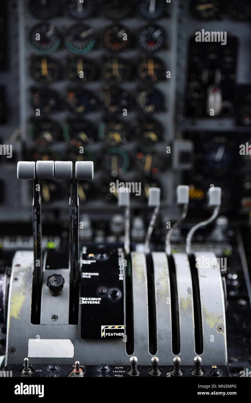 Inside the cockpit of a military airplane Stock Photo - Alamy