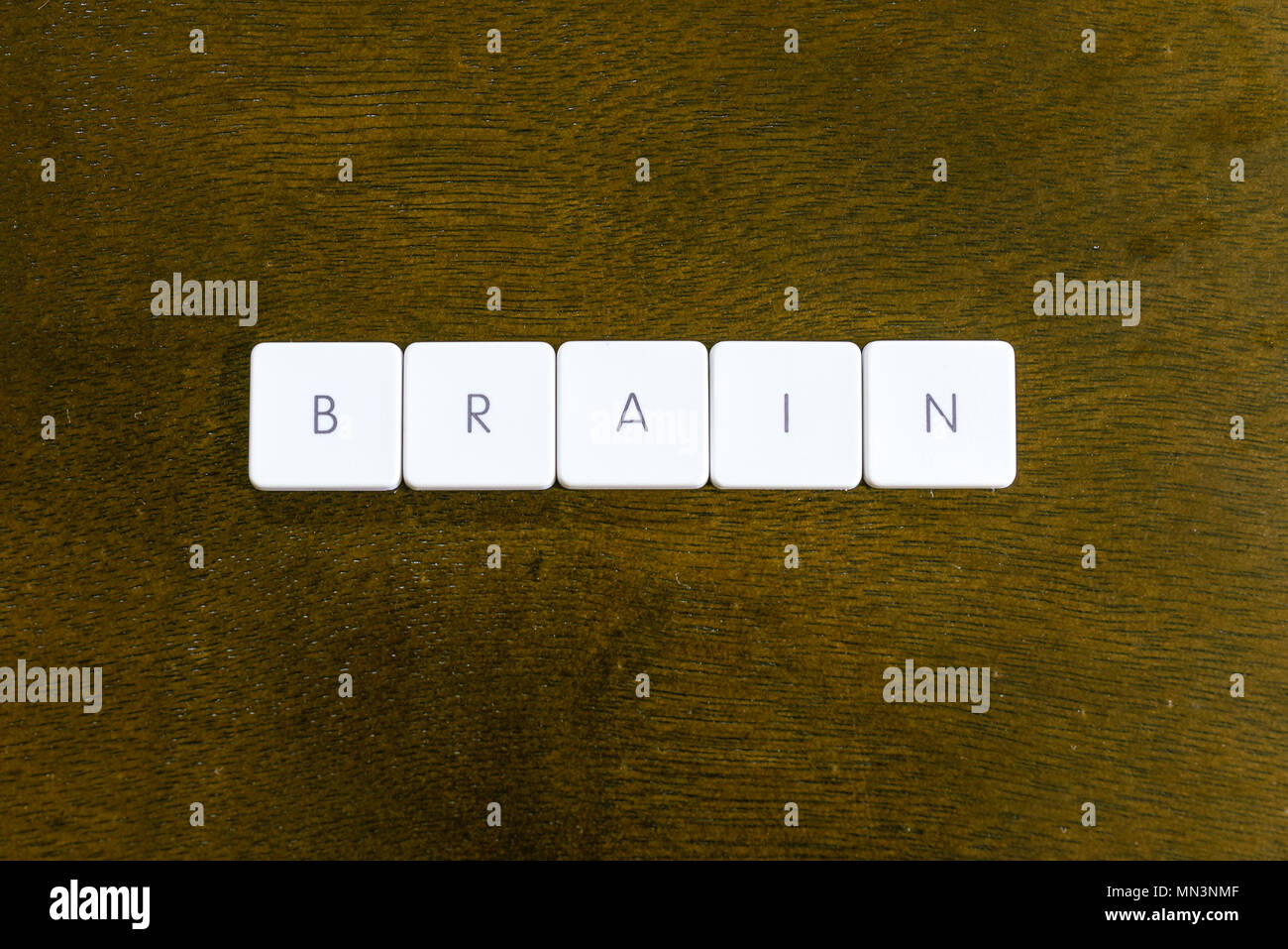 BRAIN word written on plastic keyboard alphabet with dark background ...