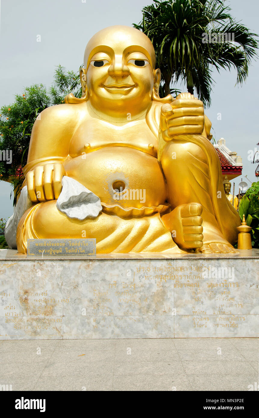 Fat golden buddha statue wat hi-res stock photography and images - Alamy