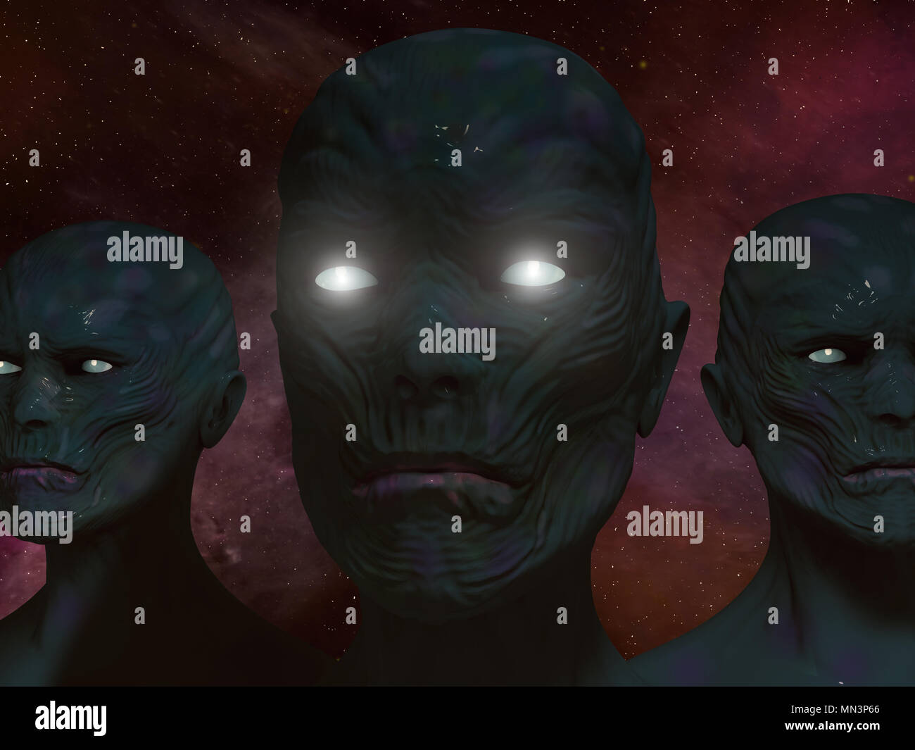3d render alien portrait illustration Stock Photo - Alamy