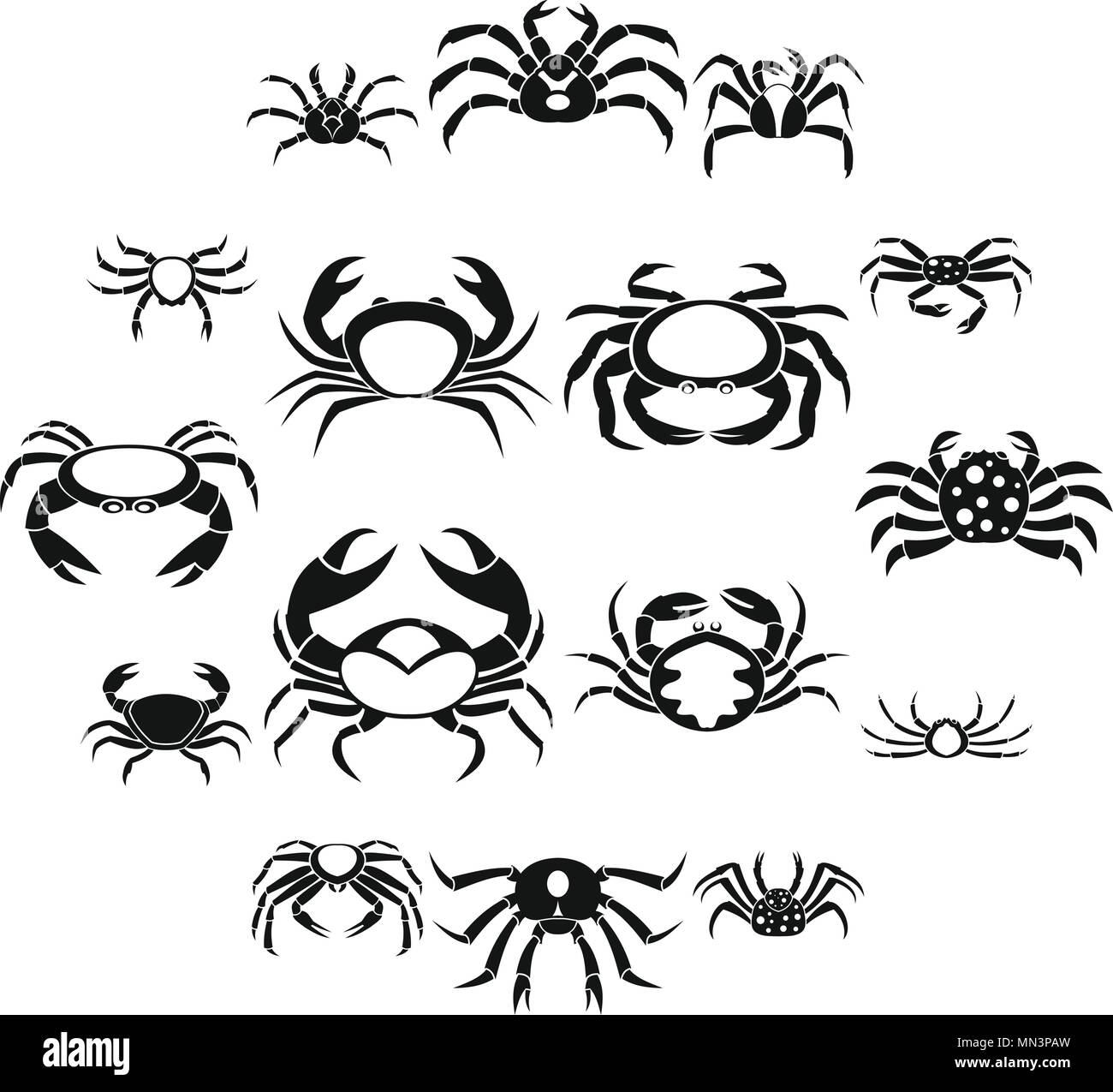 Various crab icons set, simple style Stock Vector Image & Art - Alamy