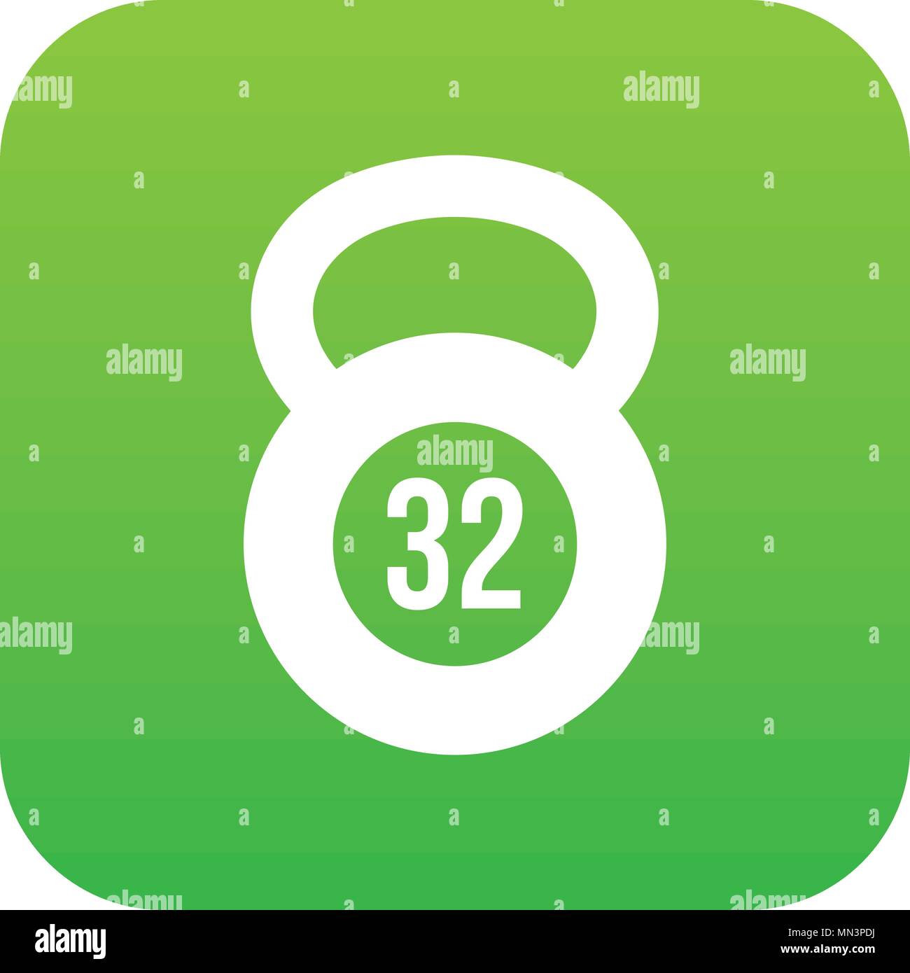 Kettlebell 32 kg icon digital green Stock Vector Image & Art - Alamy