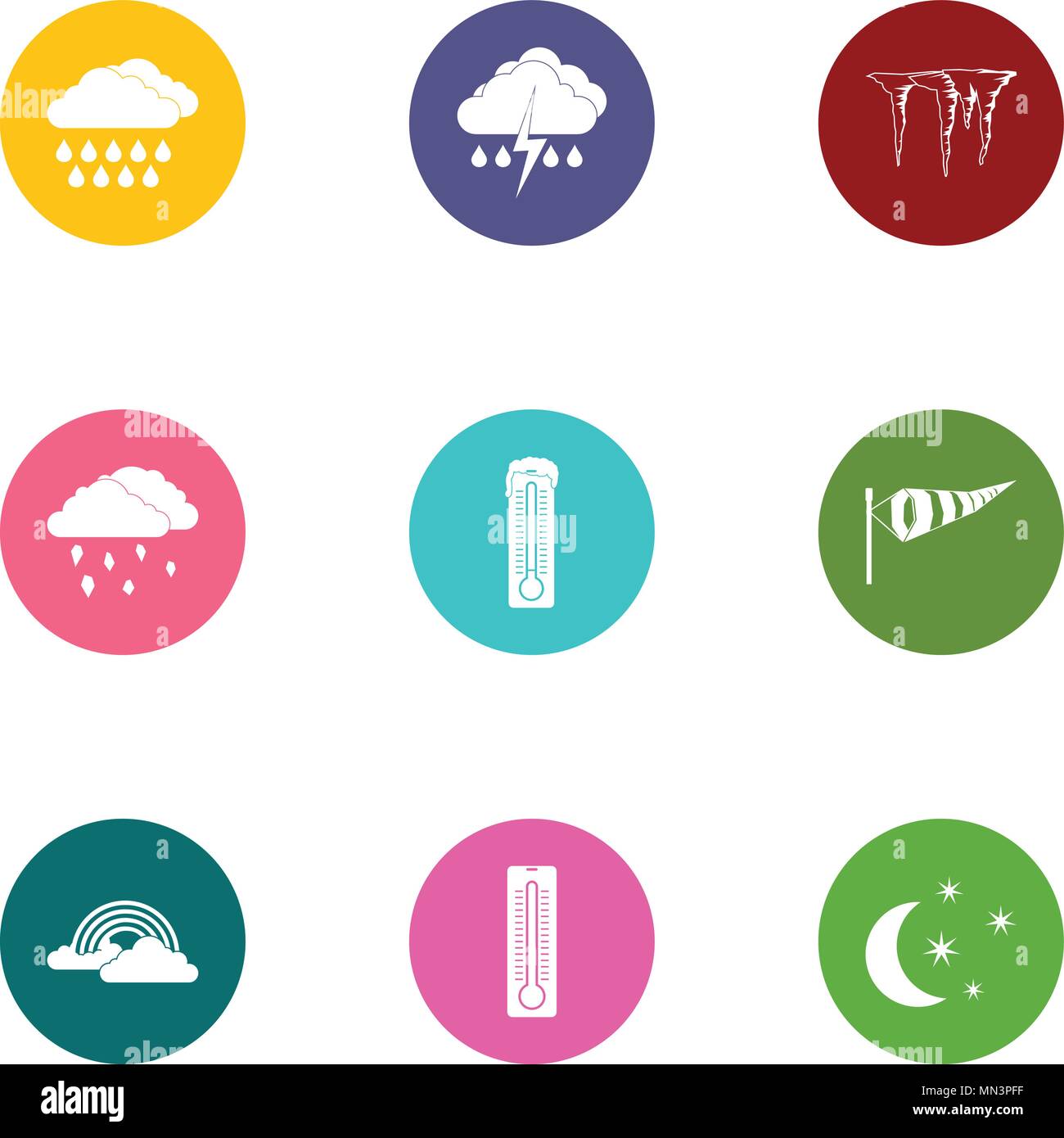 Storm icons set, flat style Stock Vector Image & Art - Alamy