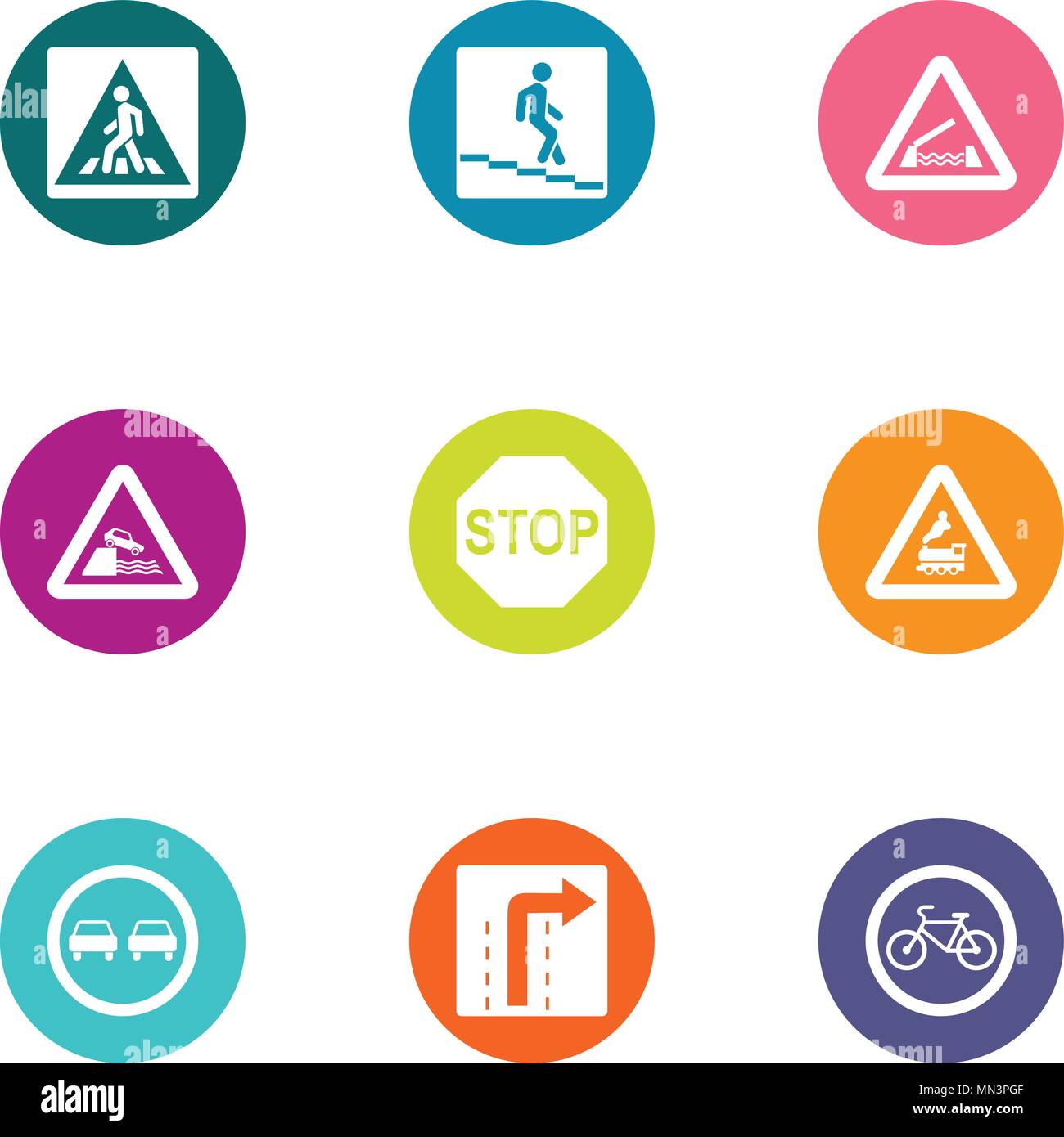 Guide sign icons set, flat style Stock Vector Image & Art - Alamy