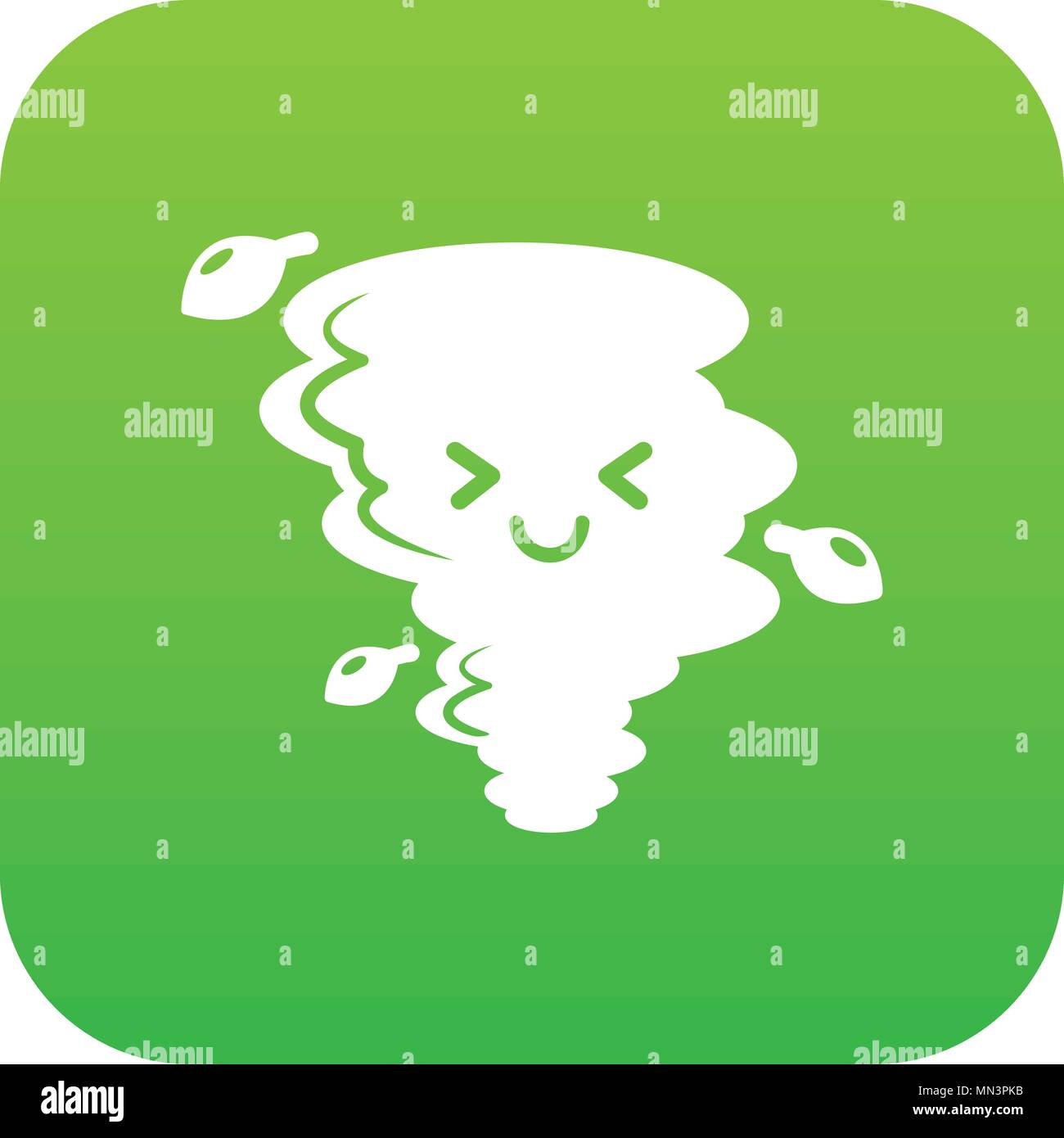 Tornado icon green vector Stock Vector Images - Alamy