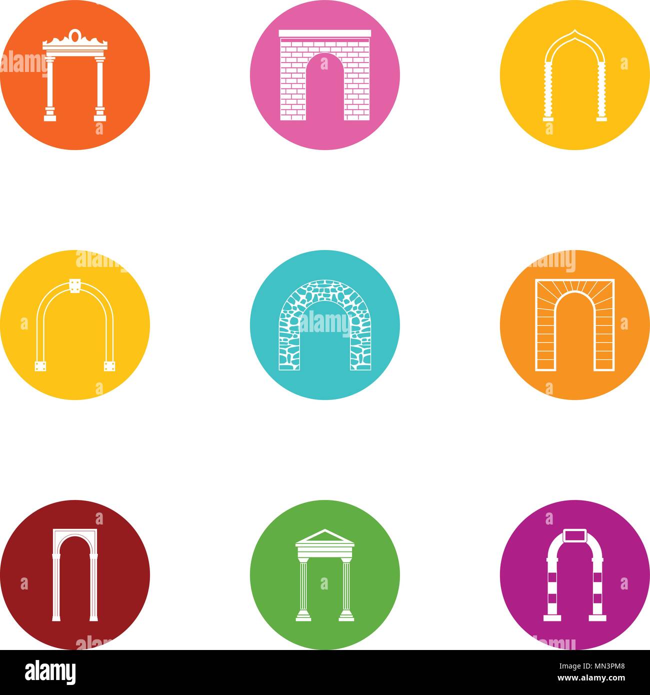 Archway icons set, flat style Stock Vector Image & Art - Alamy