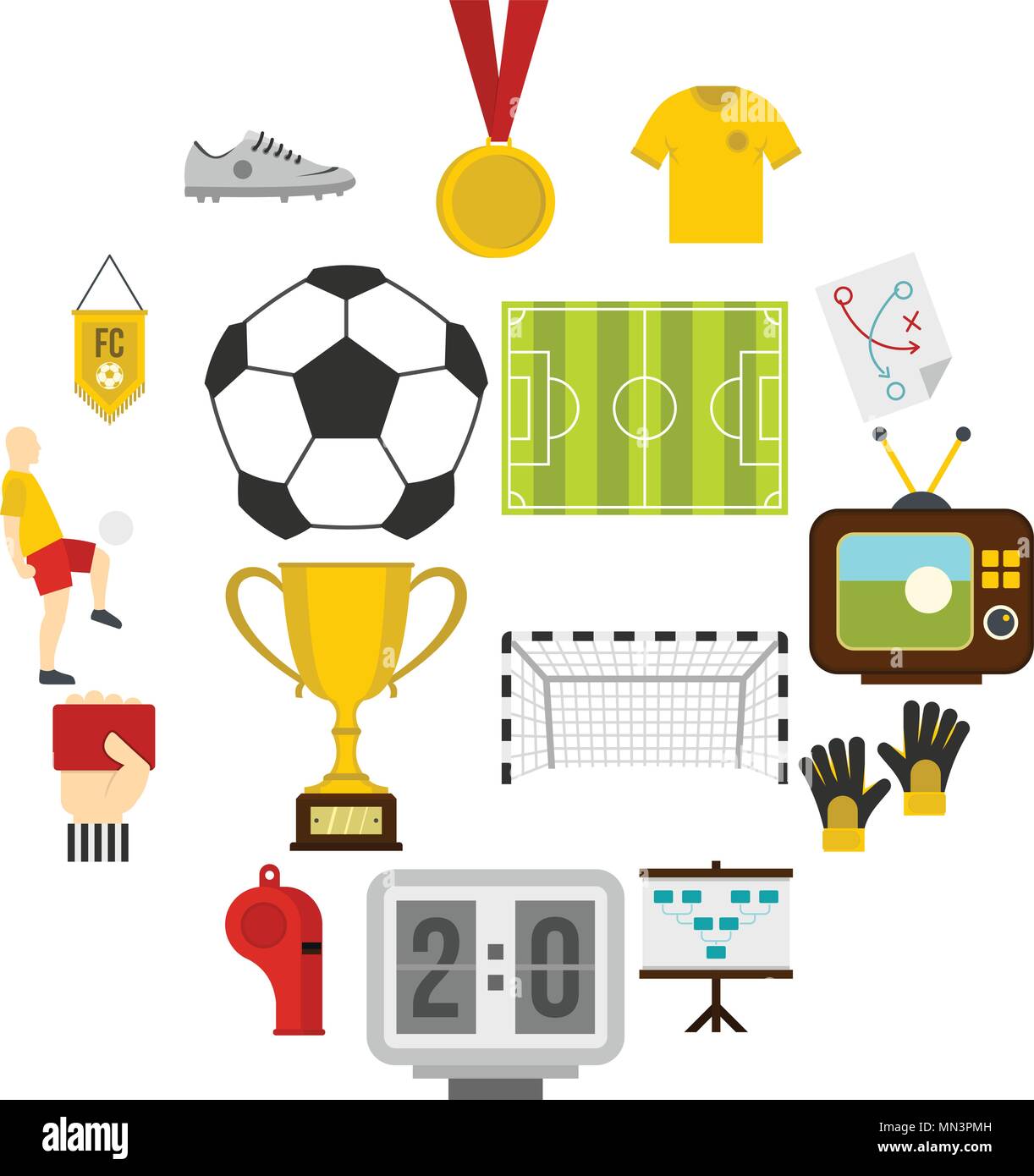 Soccer football icons set in flat style Stock Vector Image & Art - Alamy