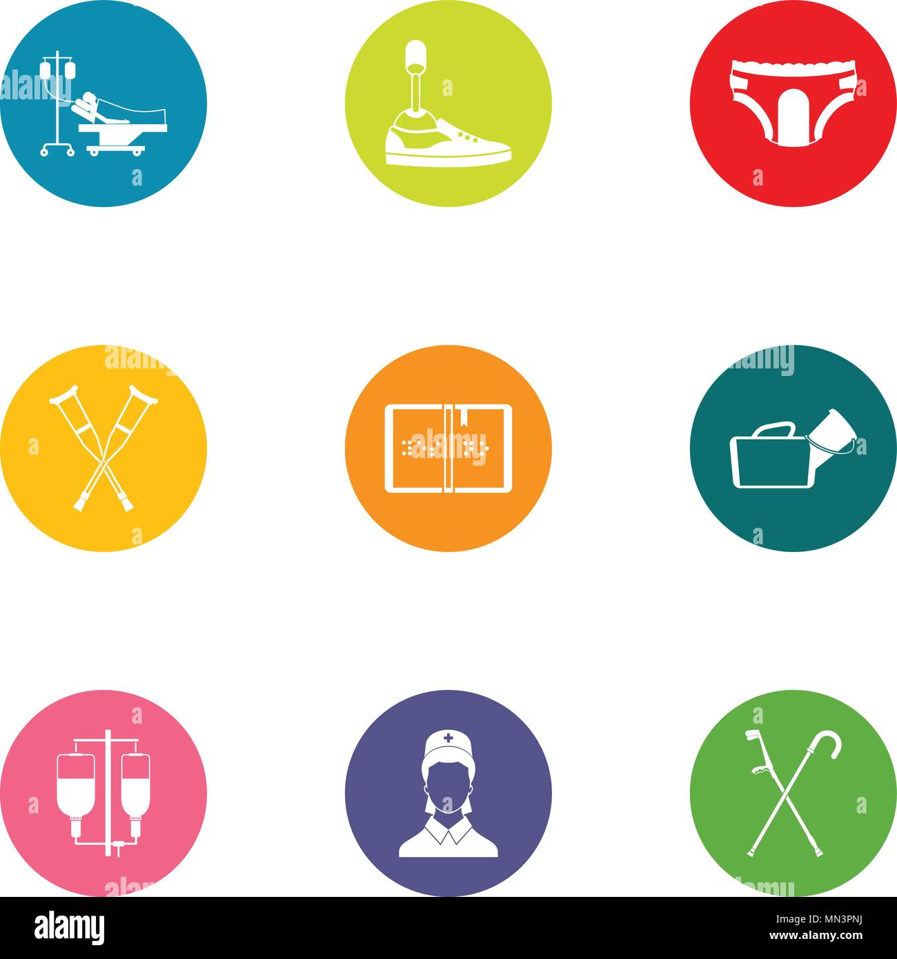 Attending physician icons set, flat style Stock Vector Image & Art - Alamy