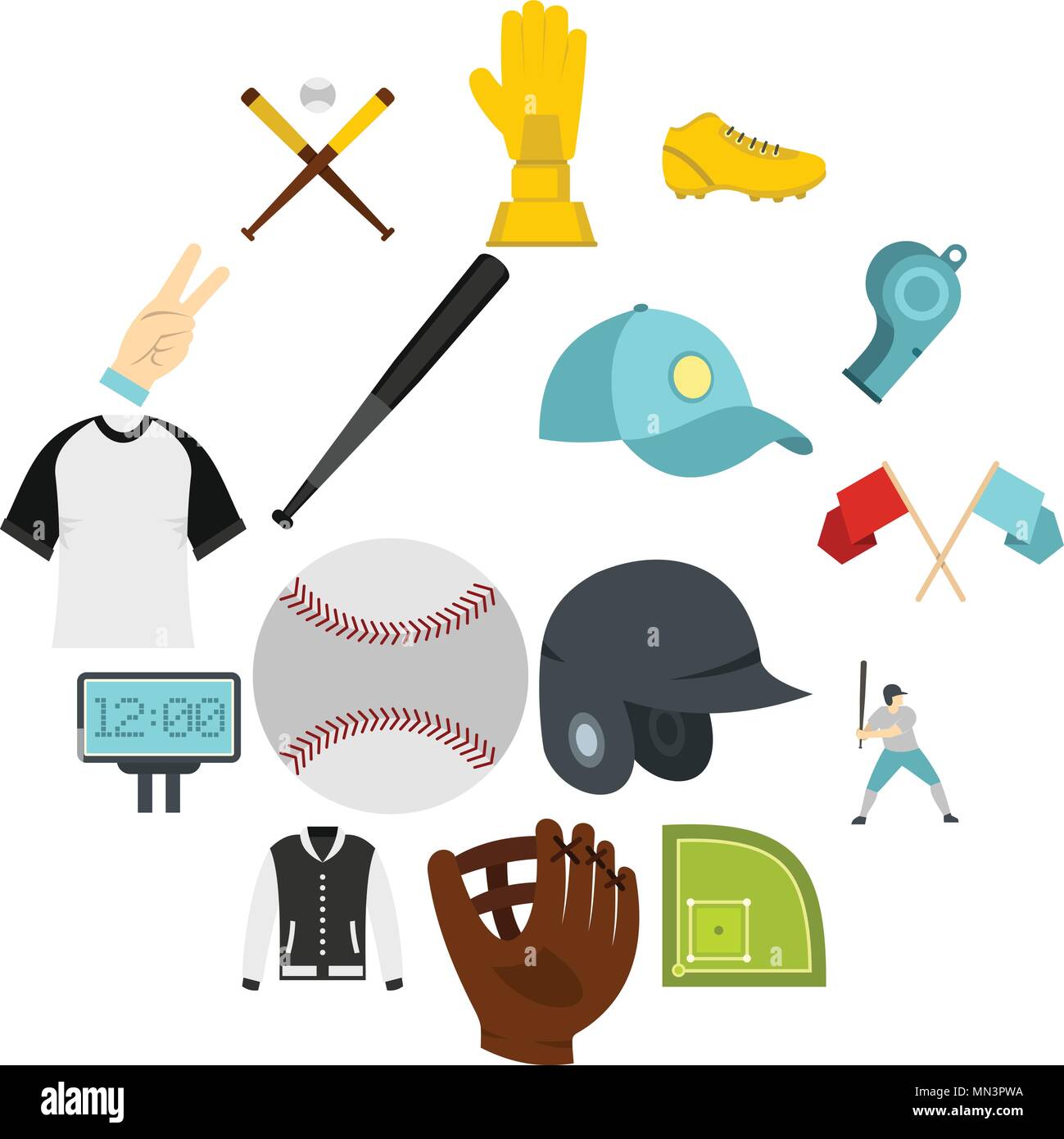 Baseball cap glove in Stock Vector Images - Alamy