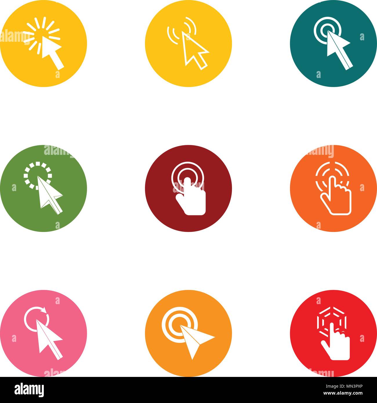 Clickthrough icons set, flat style Stock Vector Image & Art - Alamy