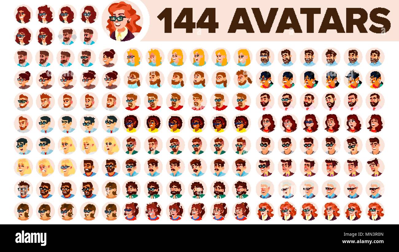 People Avatar Set Vector. Man, Woman. Default Placeholder. Colored ...