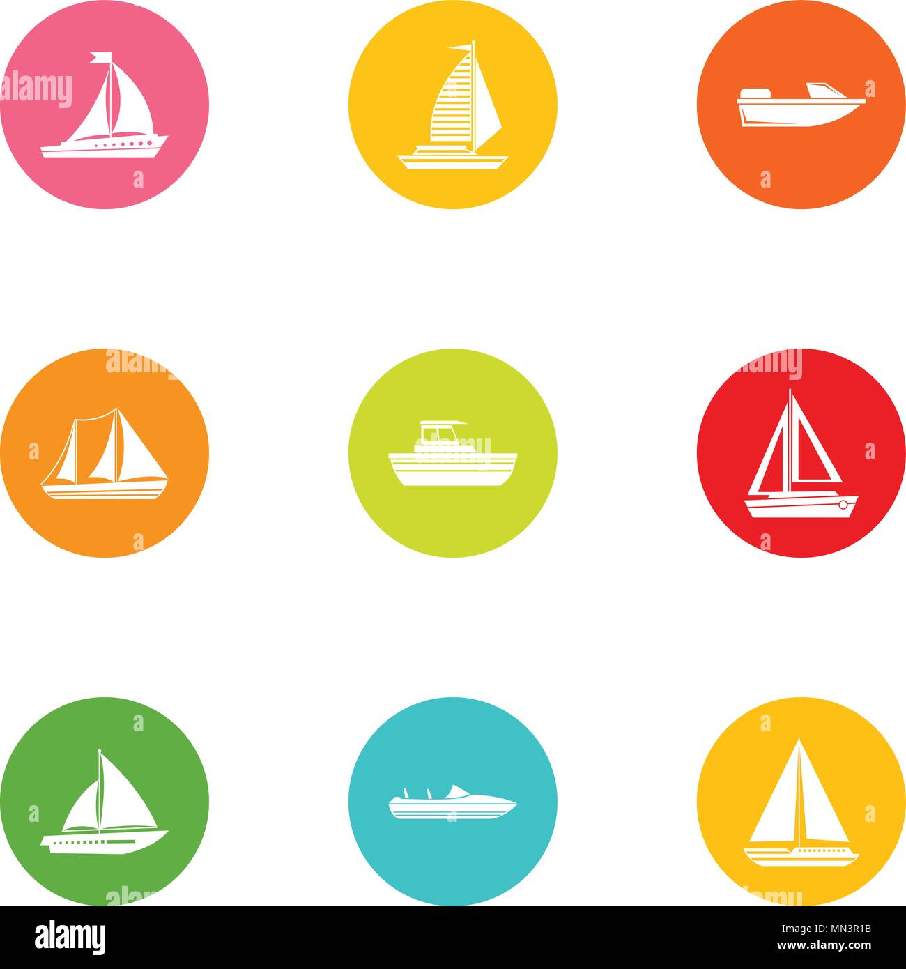 Dinghy icons set, flat style Stock Vector Image & Art - Alamy