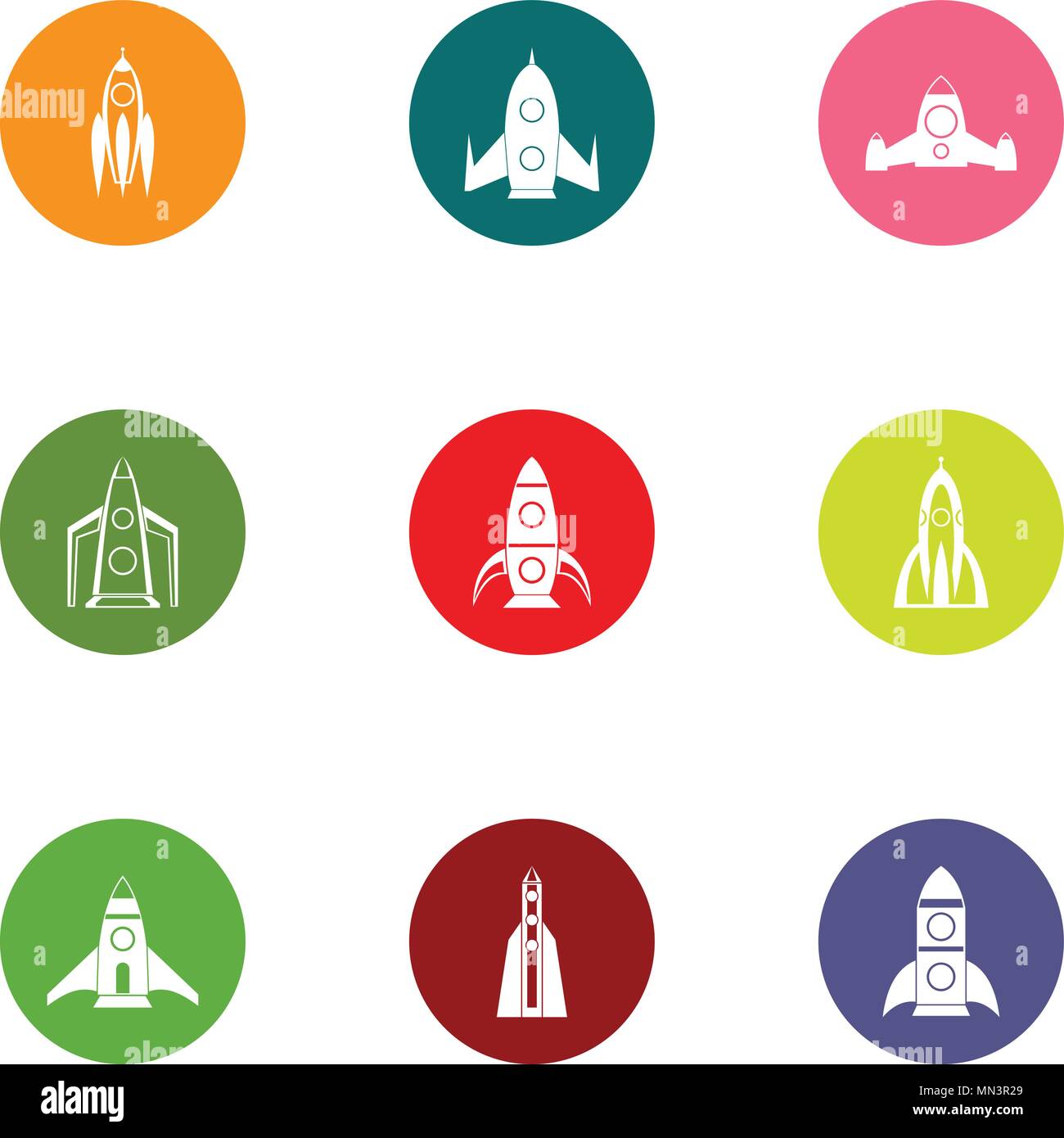 Rocket launch icons set, flat style Stock Vector Image & Art - Alamy