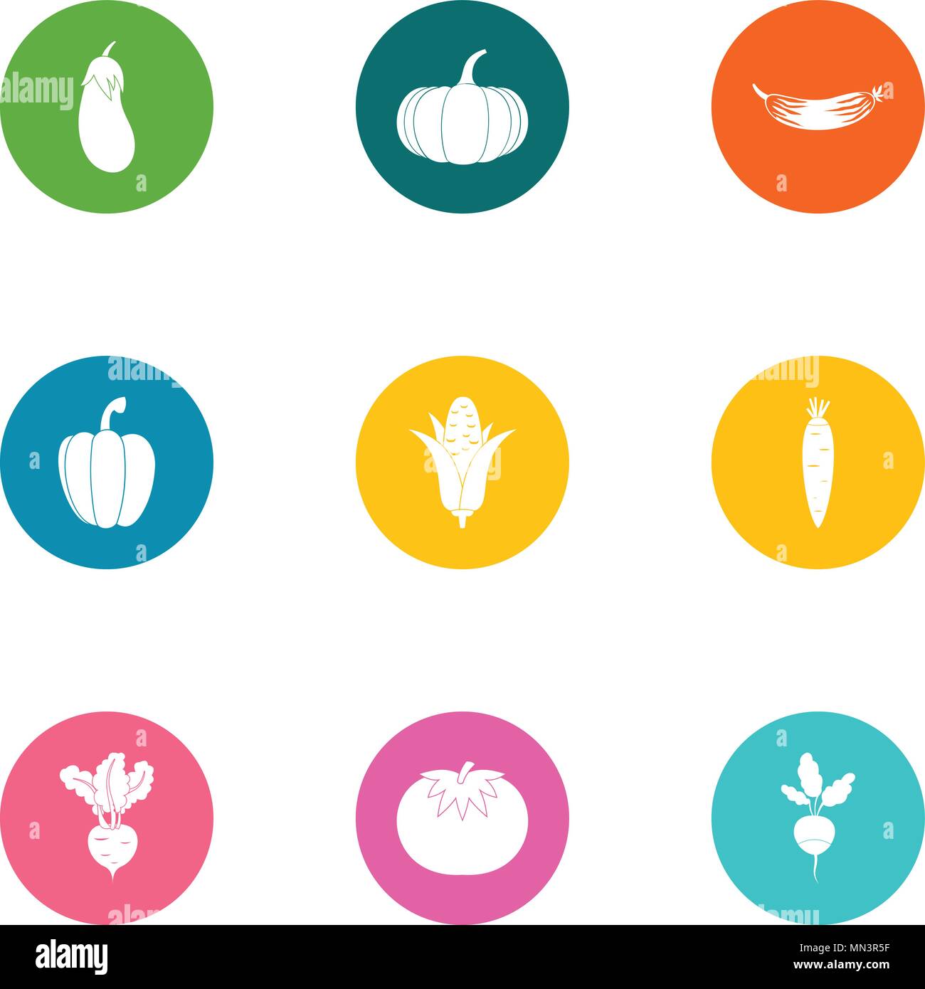 Tropical vegetable icons set, flat style Stock Vector Image & Art - Alamy