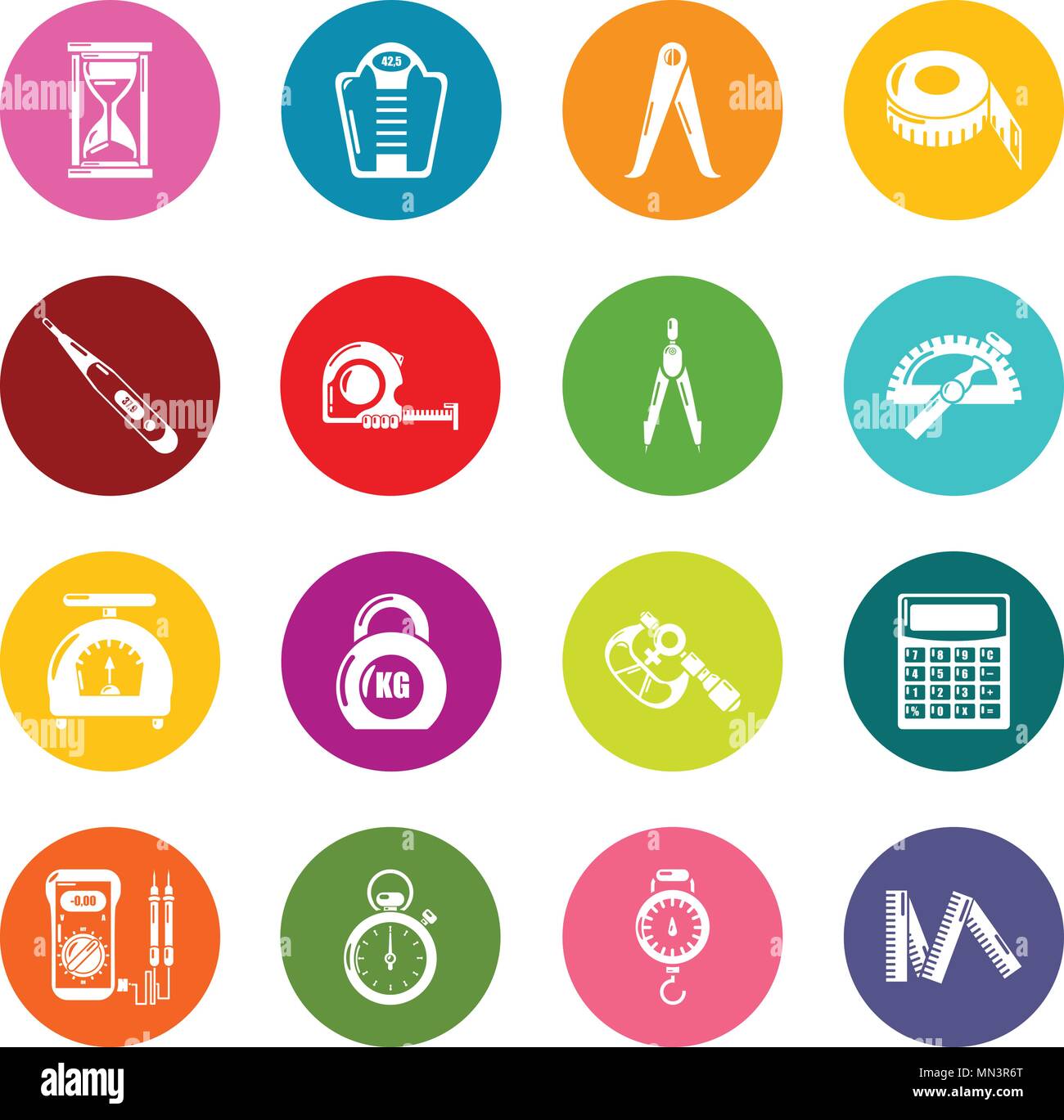 Measure precision icons set colorful circles vector Stock Vector Image ...