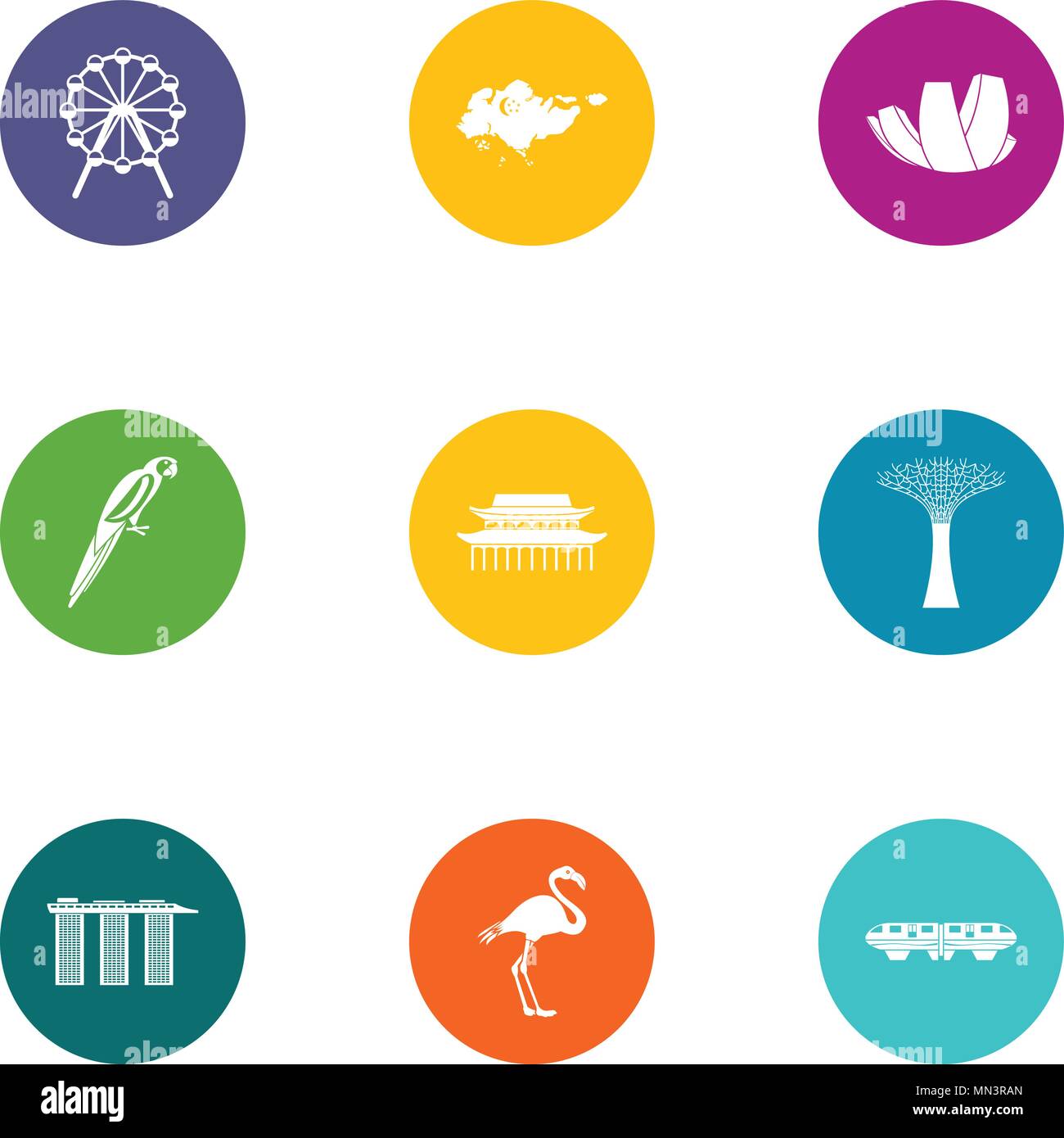 Tropical country icons set, flat style Stock Vector Image & Art - Alamy