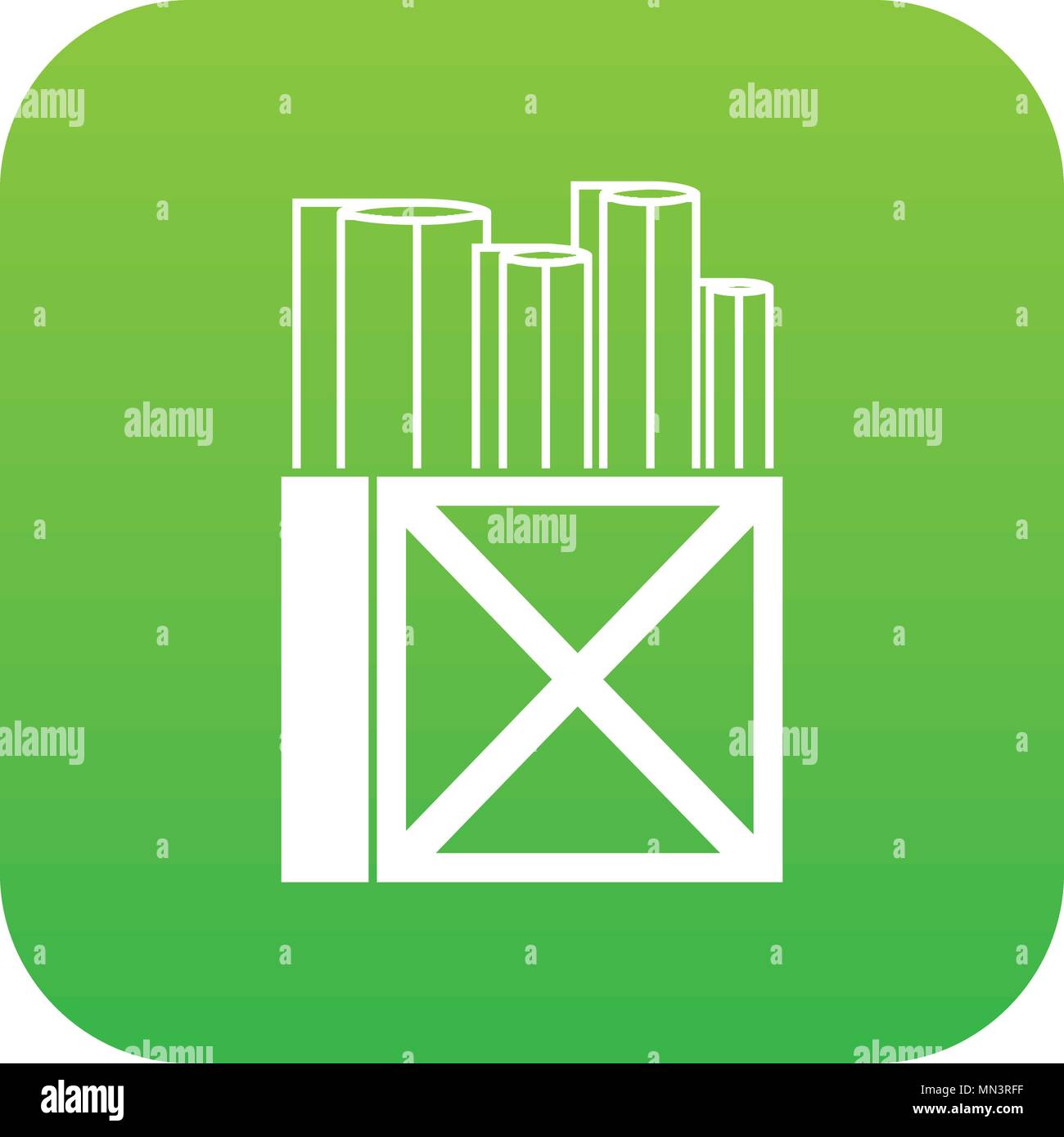 Rolls of white paper in a wooden box icon digital green Stock Vector ...