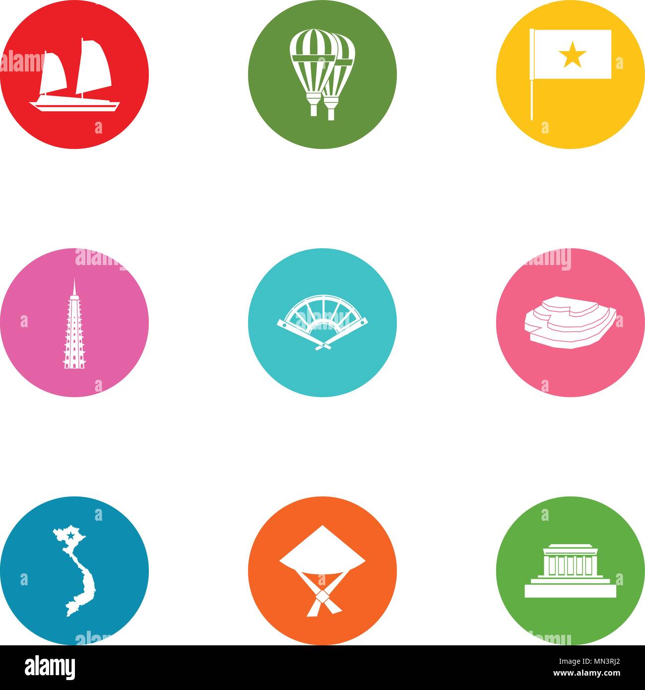 Tropical asia icons set, flat style Stock Vector Image & Art - Alamy