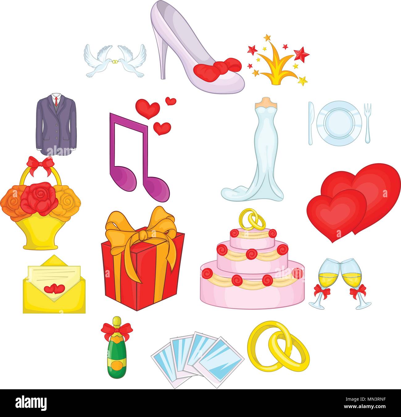 Wedding icons set, cartoon style Stock Vector Image & Art - Alamy